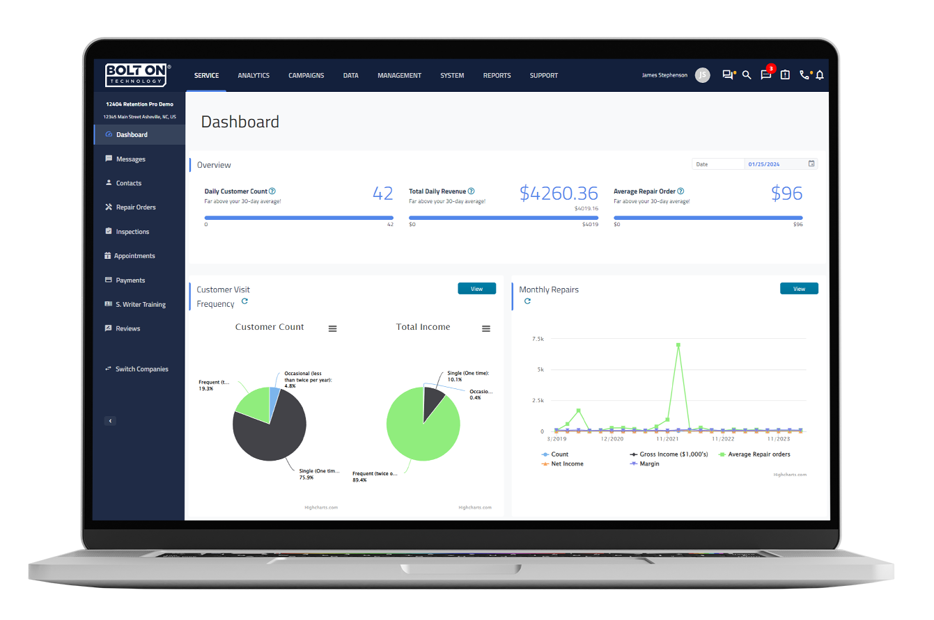 Auto Repair Shop Software | BOLT ON Technology