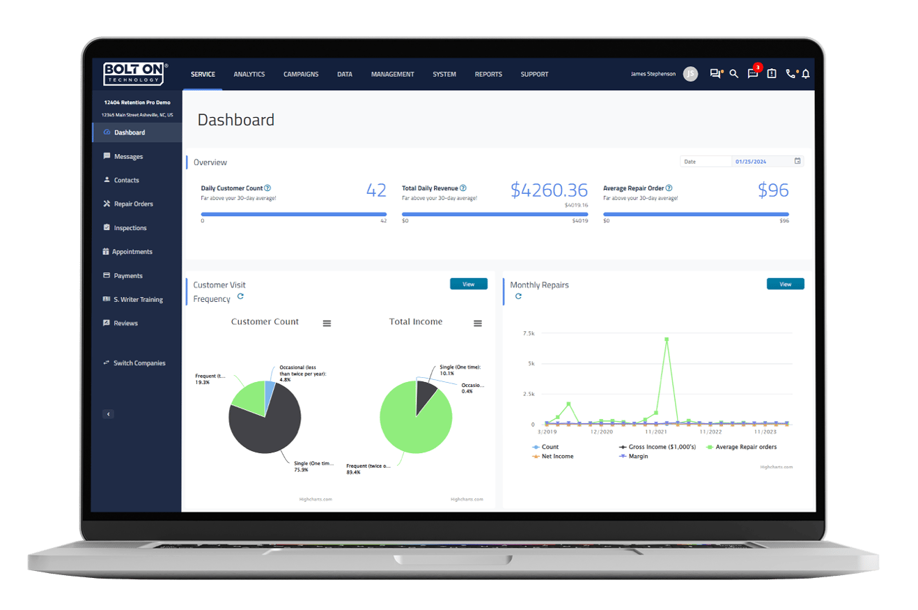 Auto Repair Shop Software | BOLT ON Technology