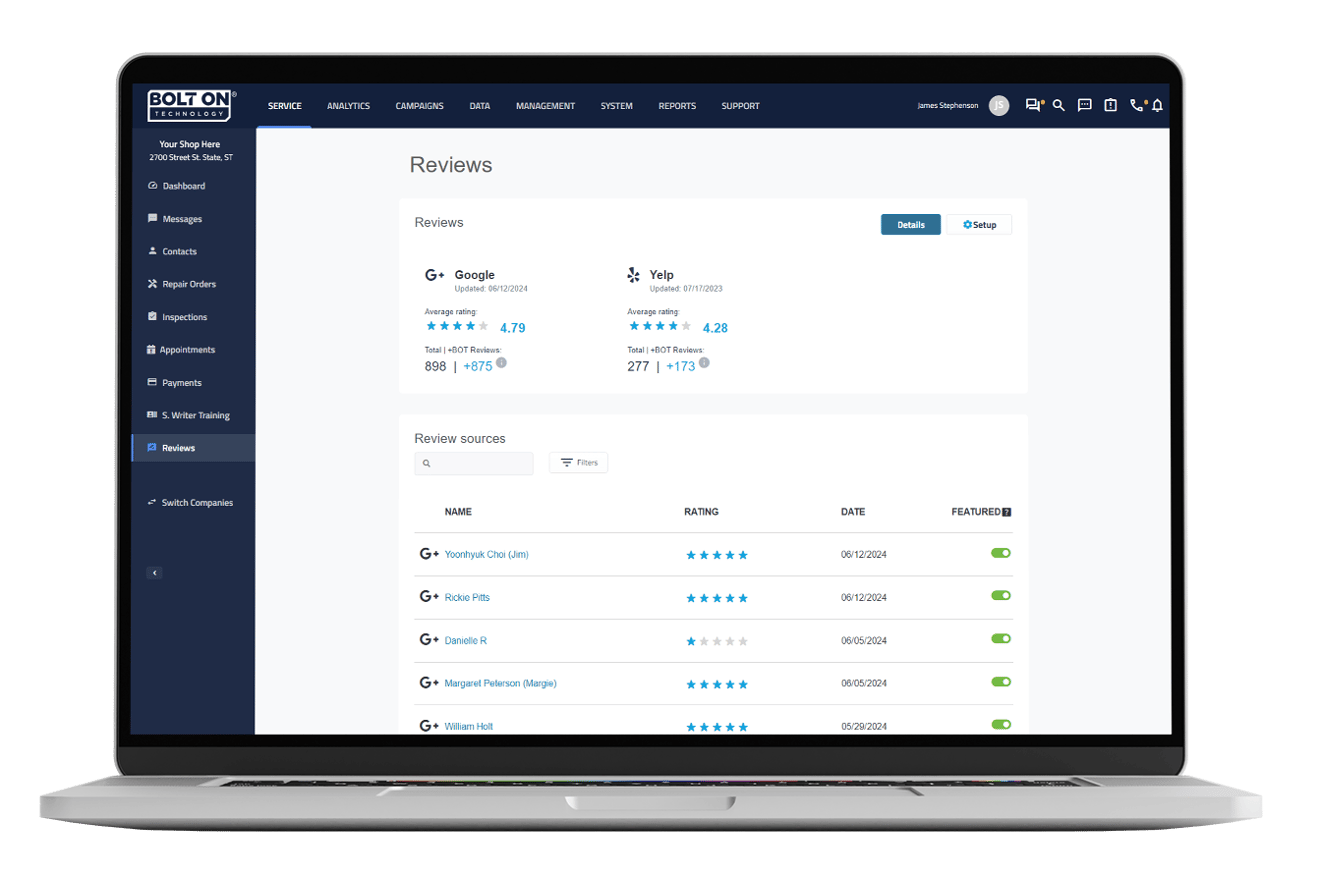 Auto Repair Shop Software | BOLT ON Technology